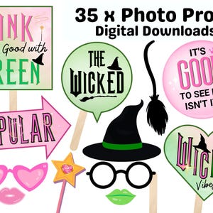 Pink and Green Witch-themed Party Props, Magical Good and Wicked Themes ...