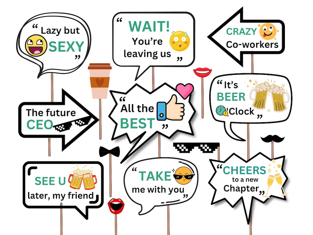Farewell Photo Booth Props: Office Party Decorations (PDF) - Etsy