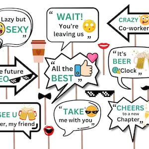 Farewell Photo Booth Props, Farewell Party Props, Office Photobooth ...