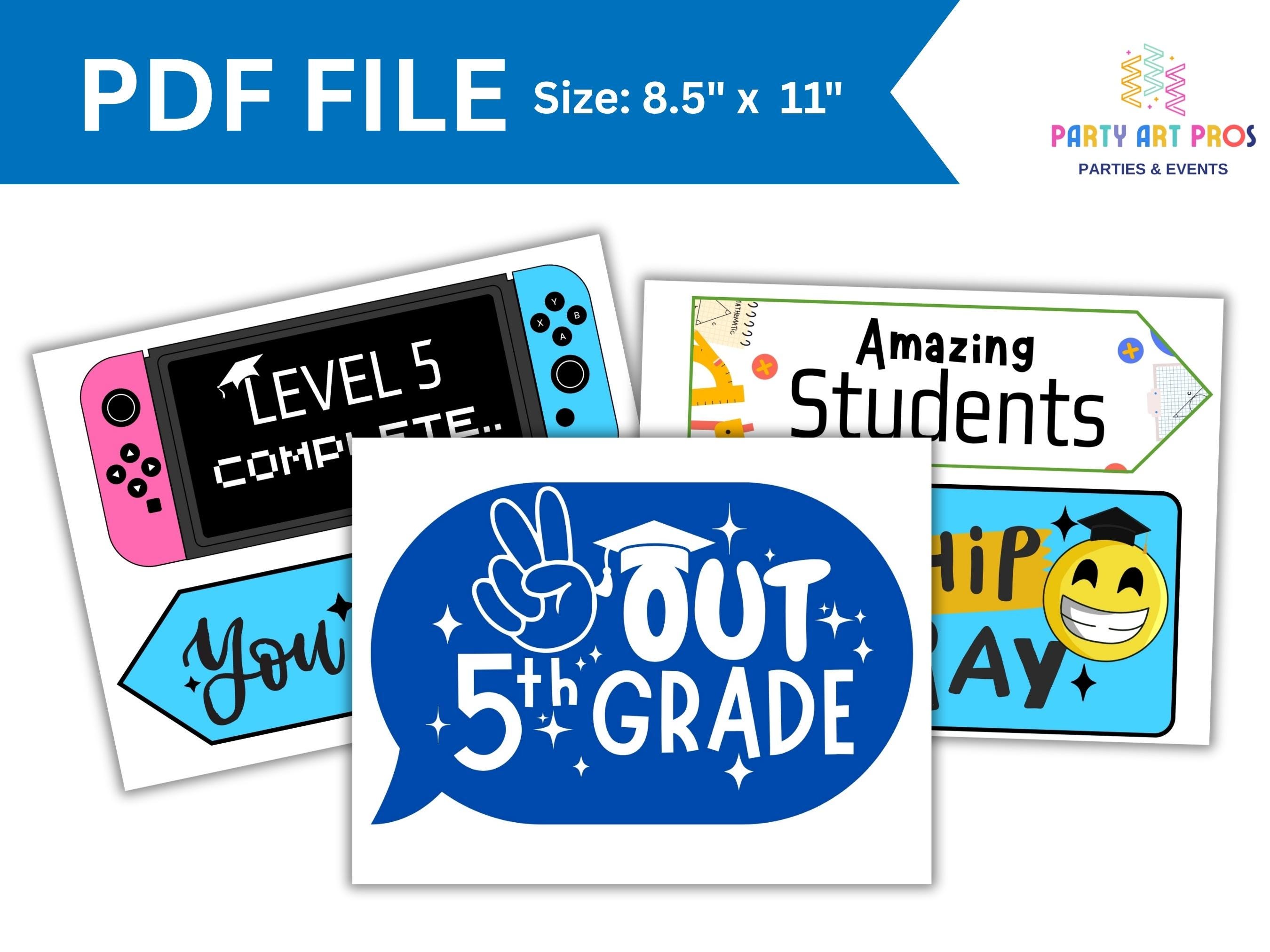 5th Grade Graduation Photo Booth Props, End of Year Party Decorations ...