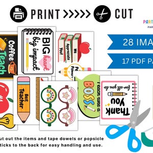 Teacher Appreciation Photo Booth Props: Printable Party Decorations ...