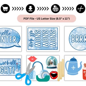 Winter Photobooth Props Printable, Winter Wonderland Props, Winter ...