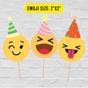 Emoji Cupcake Toppers, Emoji Cake Toppers, Emoji Theme, Emoji Party ...
