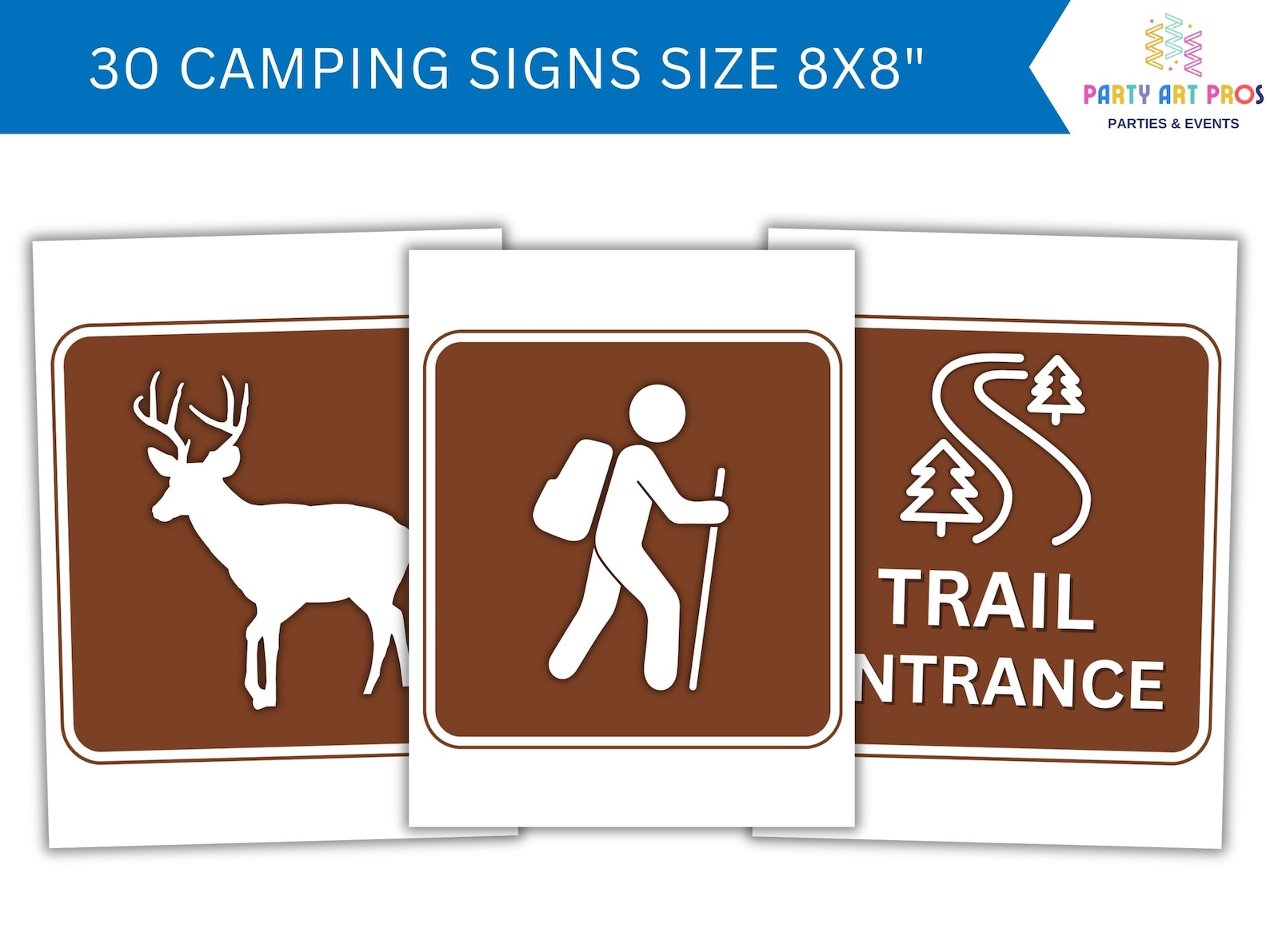 Camping Signs Printable: Rustic Campground Decor (PDF Download, 8x8 ...