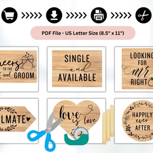 Rustic Wedding Props Printable, Wedding Photo Booth Props, Wedding ...
