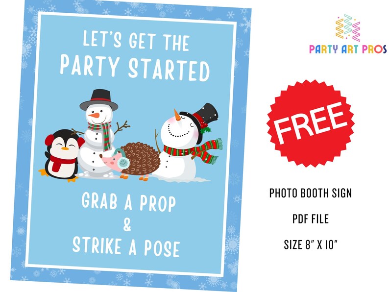 Winter Wonderland Photo Booth Props: 40 Printable Designs (PDF) - Etsy