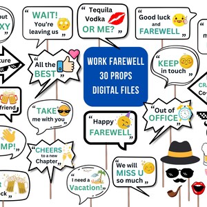 Farewell Photo Booth Props: Office Party Decorations (PDF) - Etsy