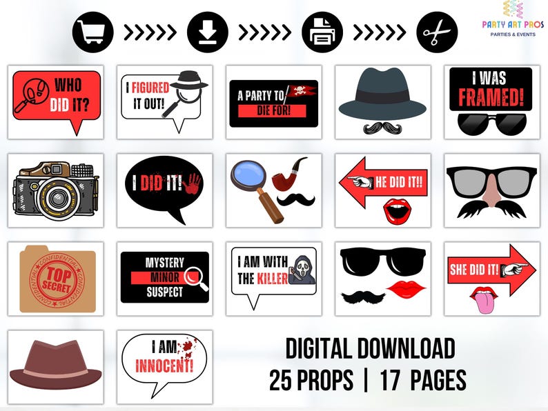 Murder Mystery Party Props Printable, Murder Mystery Props, Murder ...