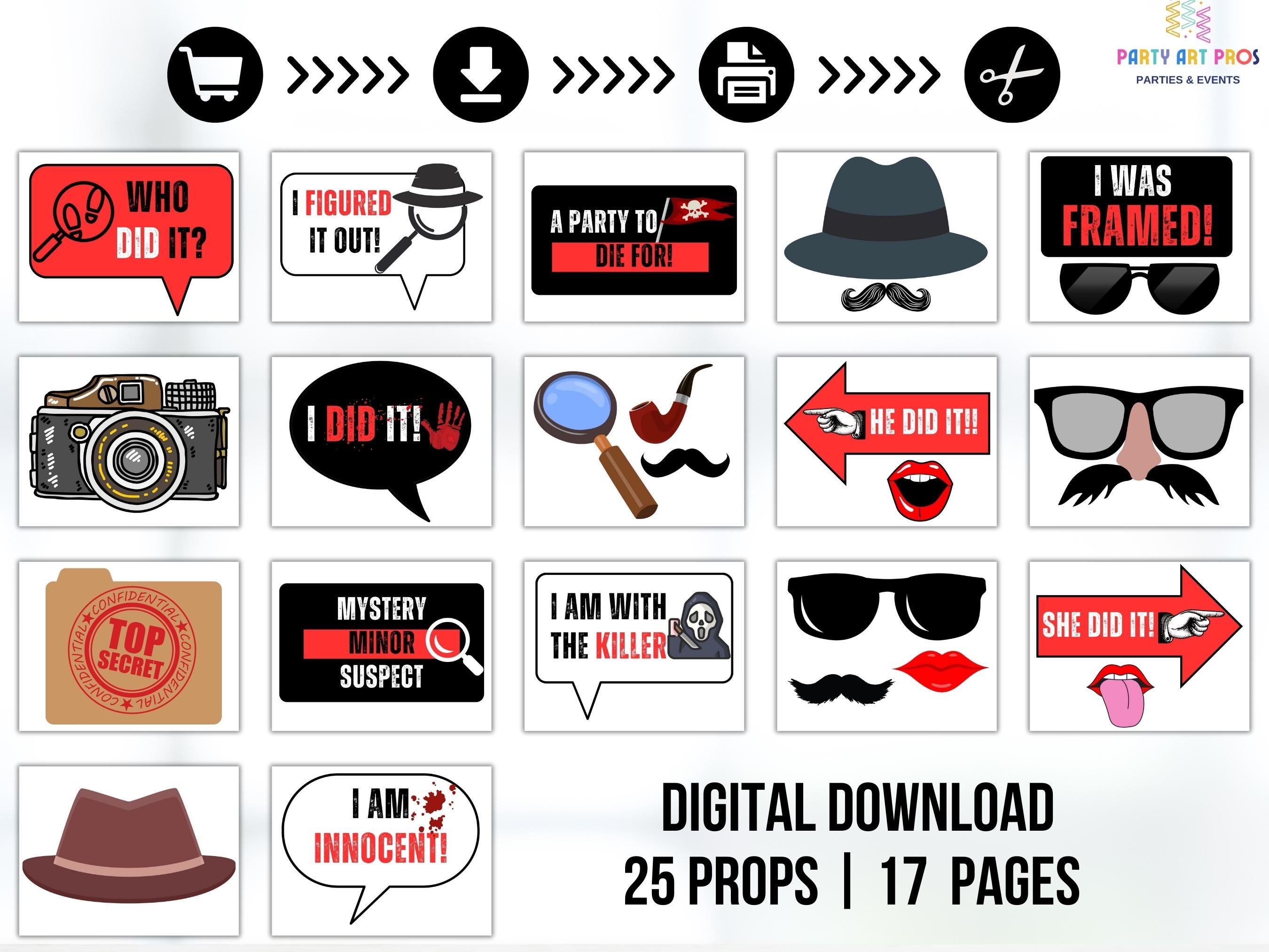 Murder Mystery Party Props Printable, Murder Mystery Props, Murder ...