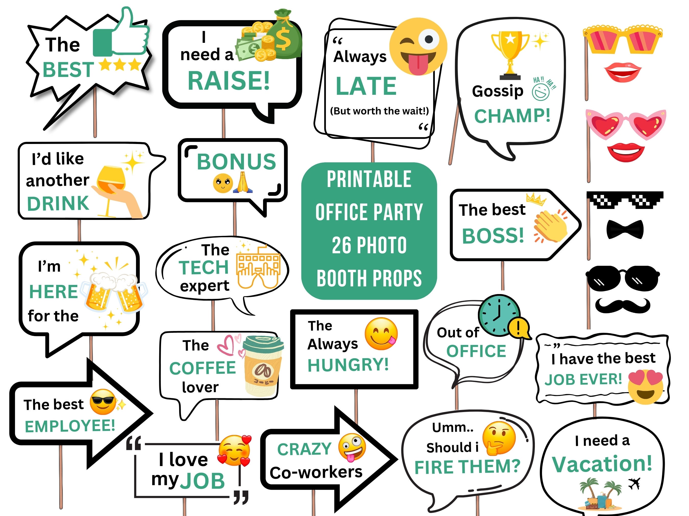 Farewell Party Props and Office Photo Props, Office Party Props, Work ...