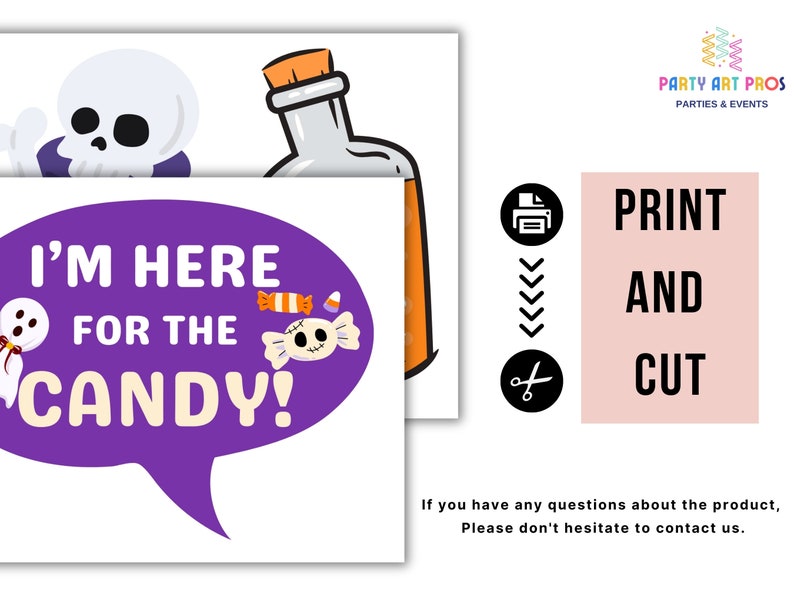 Kids Halloween Photo Props Printable, Cute Kids Halloween Photo Booth ...