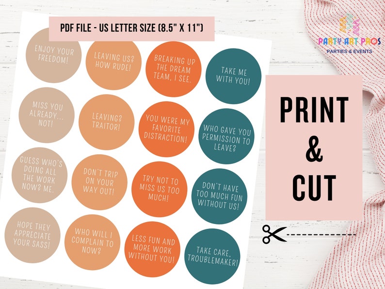 Sassy Goodbye Cupcake Toppers Perfect for Co-worker Farewell Parties ...