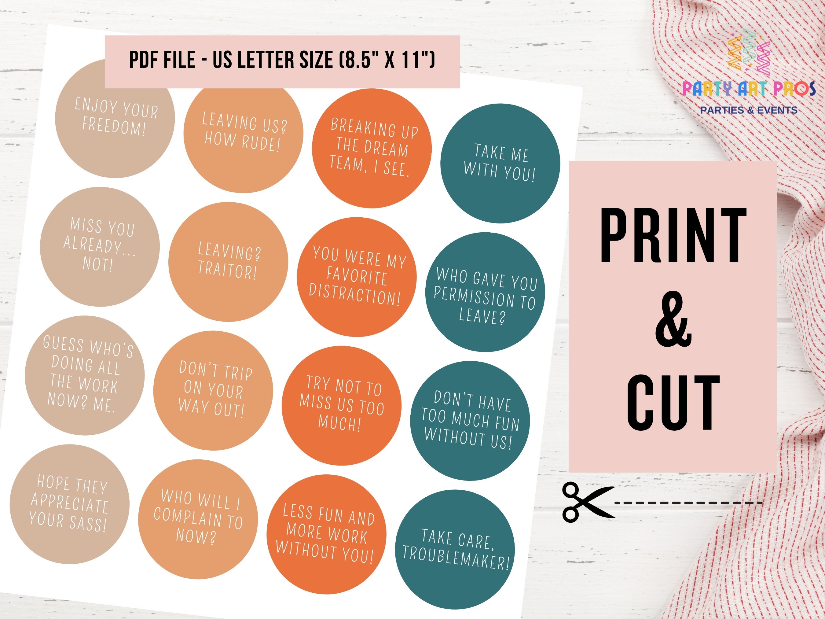 Sassy Goodbye Cupcake Toppers Perfect for Co-worker Farewell Parties ...