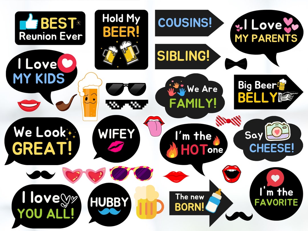 Fun Family Reunion Party Photo Props, Family Reunion Decorations ...