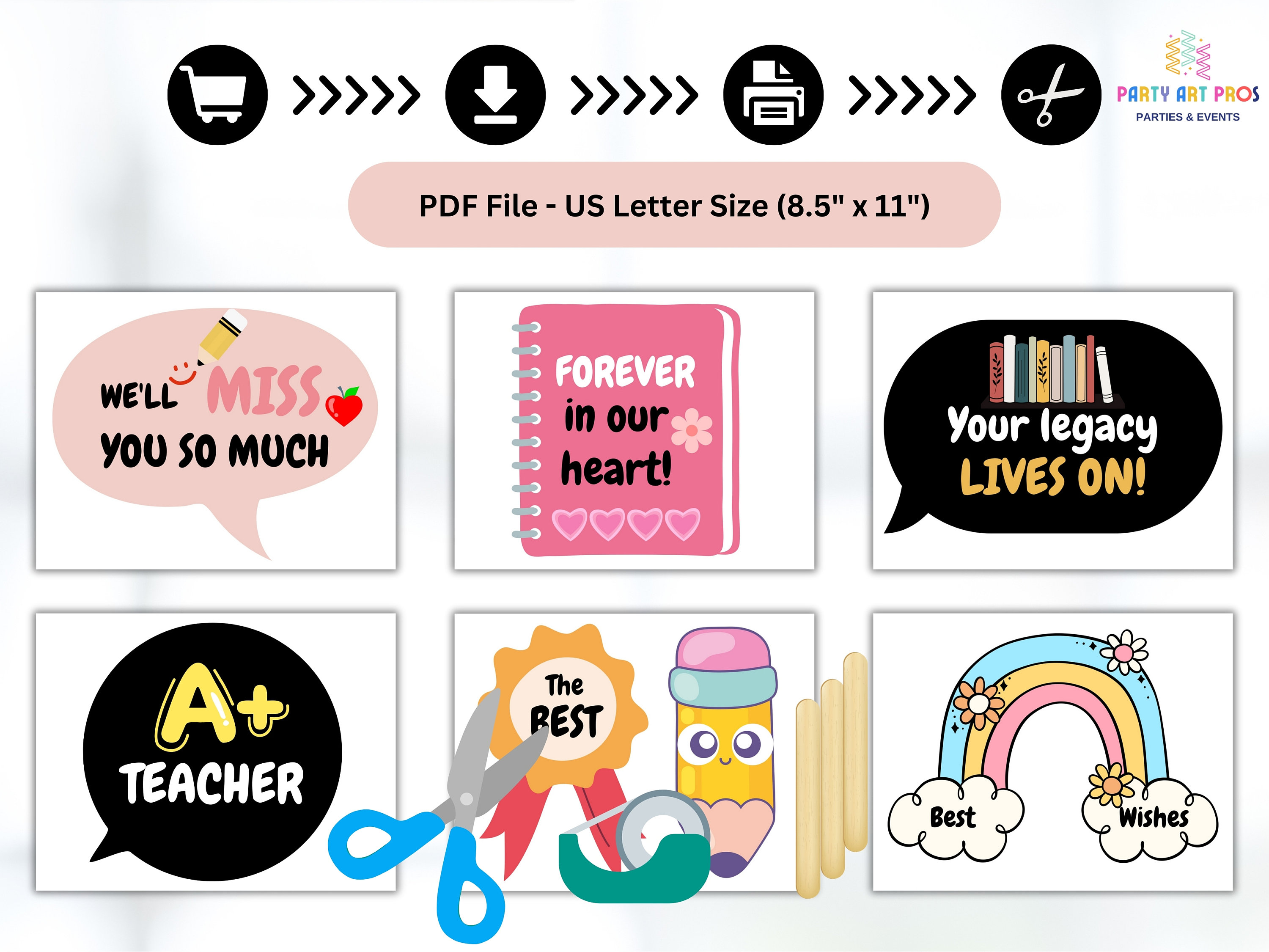 Teacher Retirement Party Photo Props Printable, Happy Retirement ...