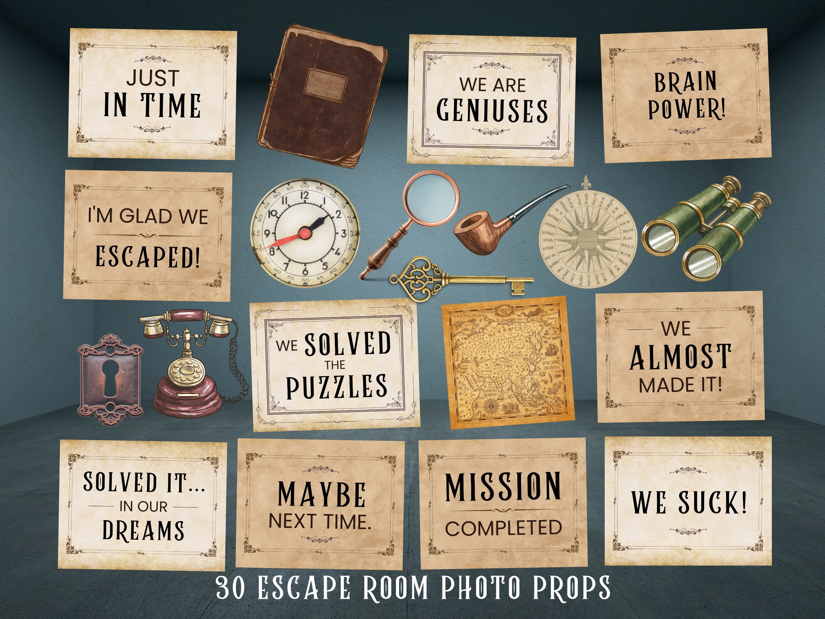 Escape Room Photo Booth Props: 30 Printable Signs (digital Download) - Etsy