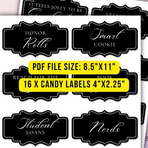 Graduation Candy Table Sign, Graduation Candy Label, Graduation Candy ...
