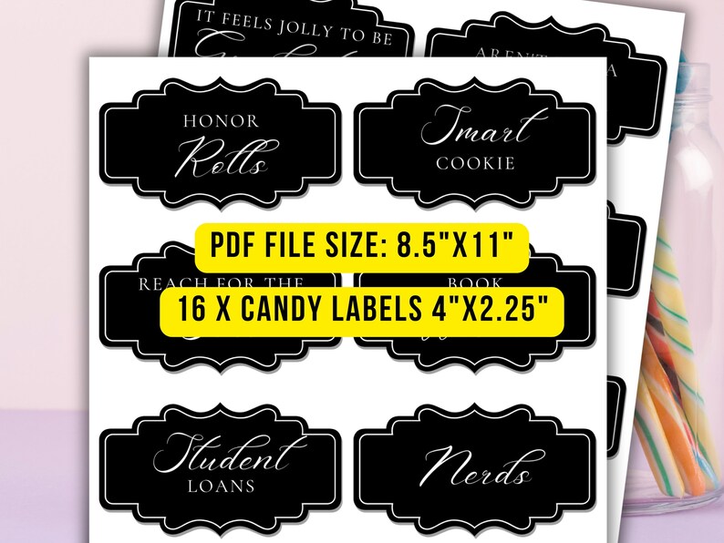 Graduation Candy Table Sign, Graduation Candy Label, Graduation Candy ...