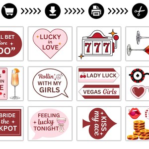 Lucky in Love Bachelorette Party Props, Vegas Bachelorette Photobooth ...