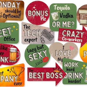 Office Photo Props, Office Party Photobooth Props, Work Party ...