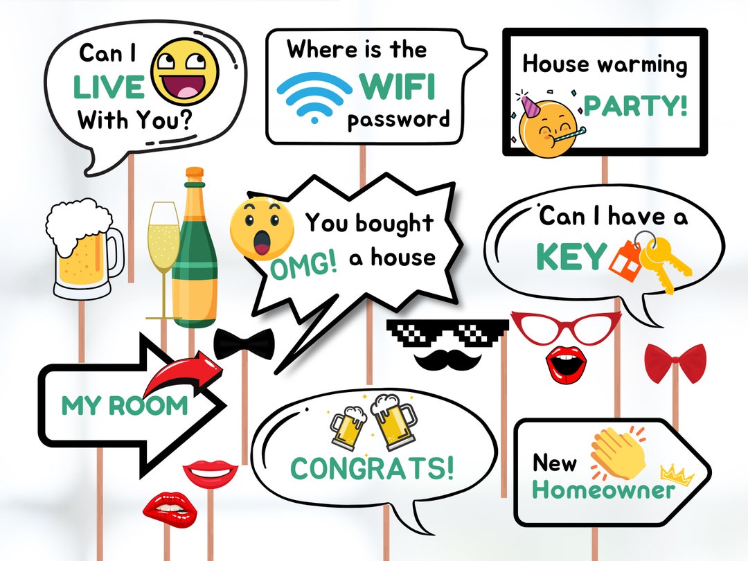 Housewarming Party Props, Housewarming Photobooth Props, New Home Party ...