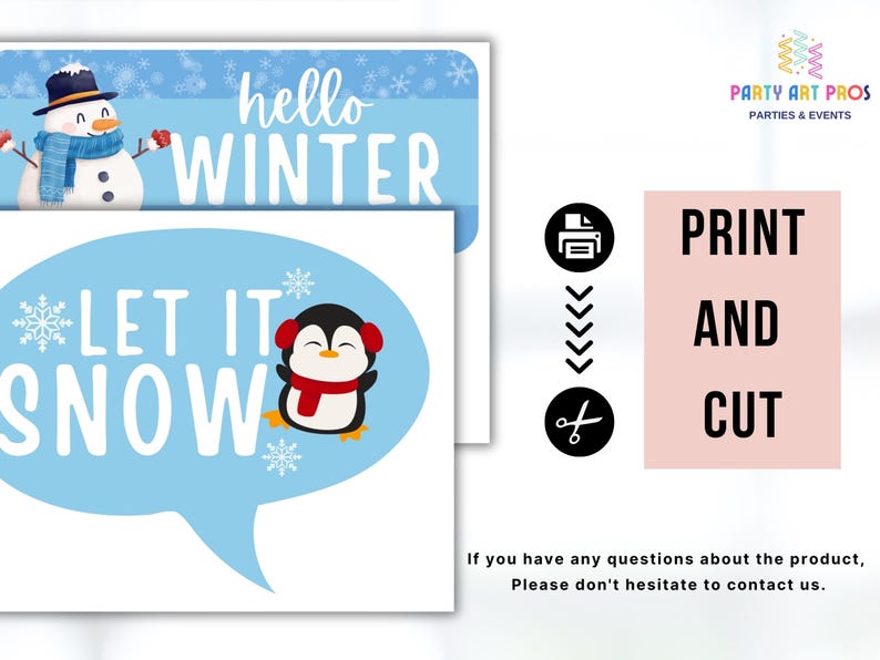 Winter Wonderland Photo Booth Props: 40 Printable Designs (PDF) - Etsy