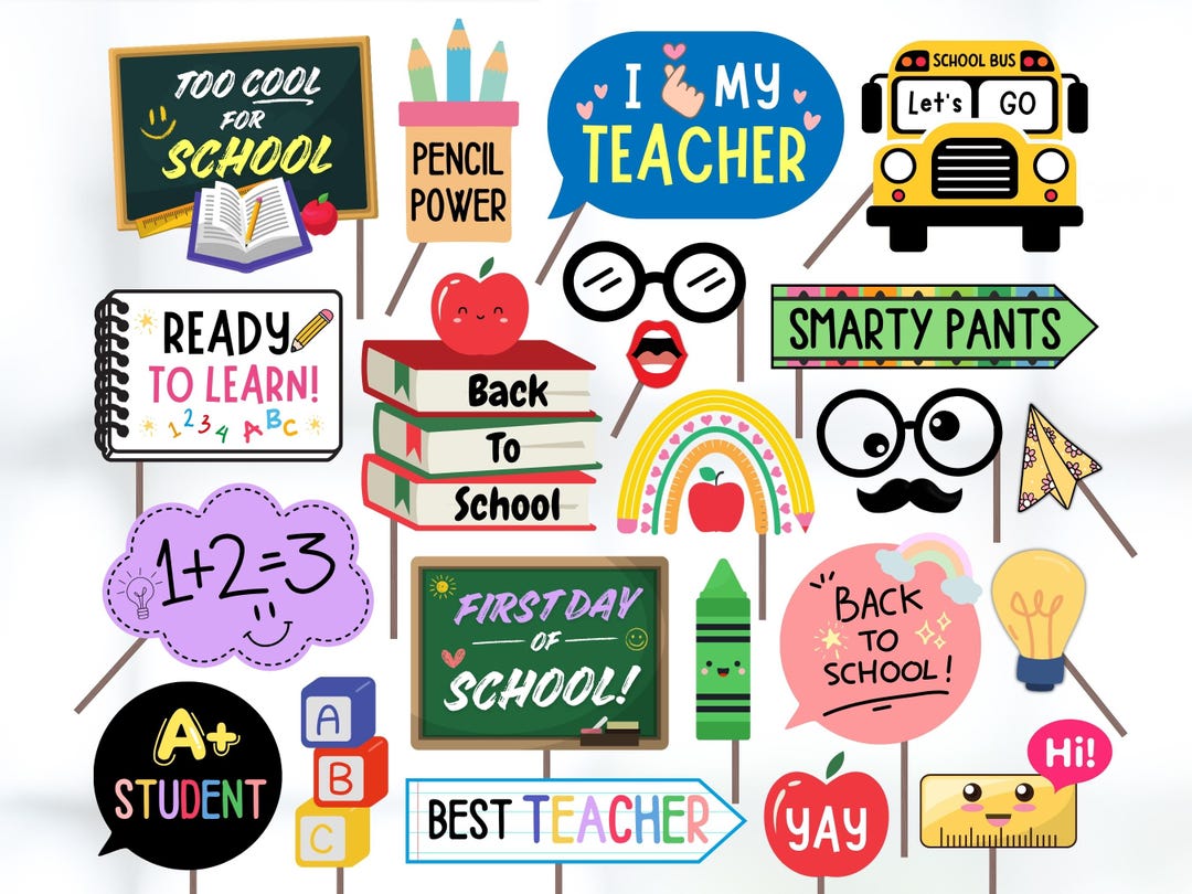 Back to School Photo Props Printable | Instant Download First Day of ...