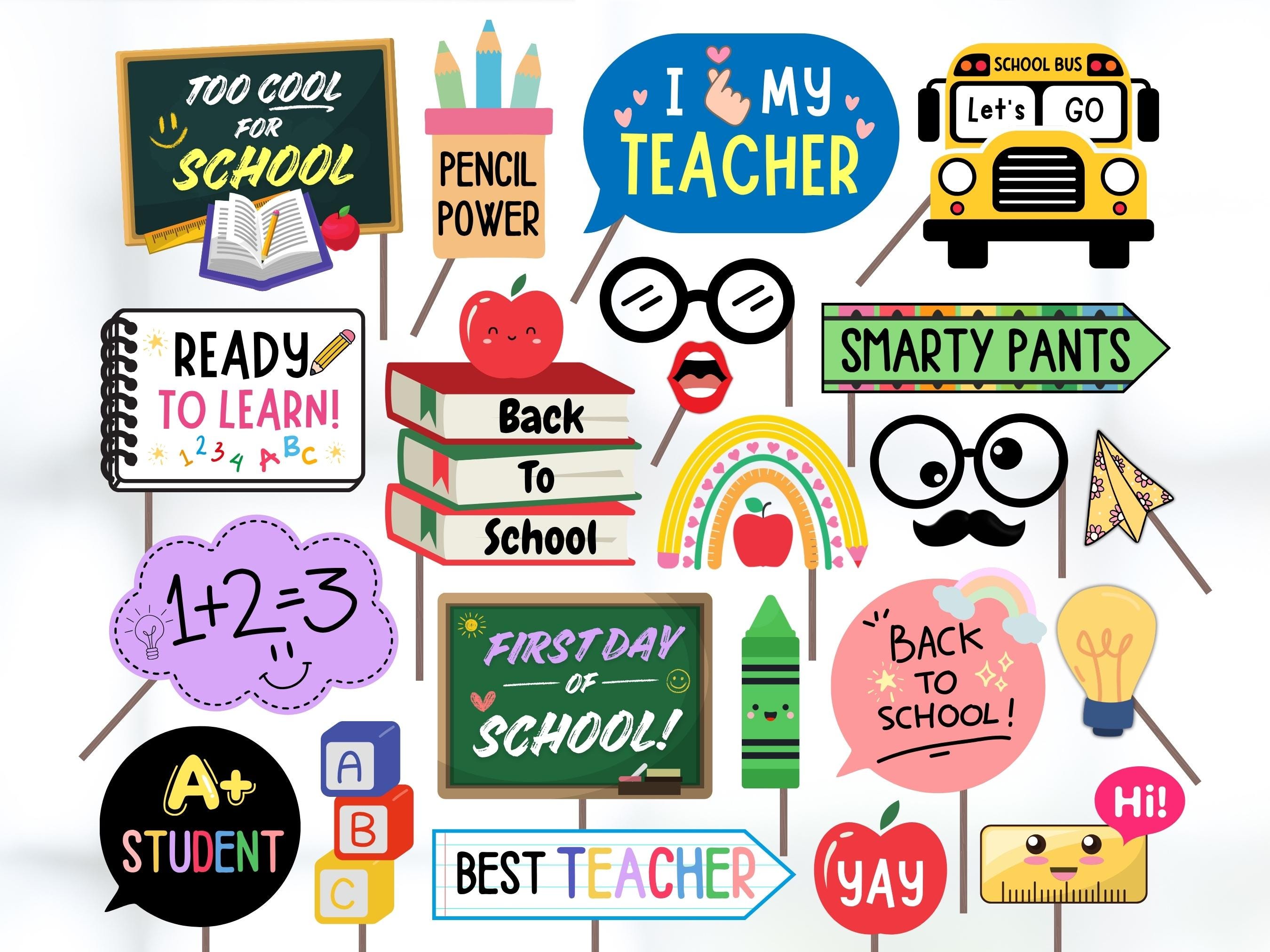 Back to School Photo Props Printable | Instant Download First Day of ...