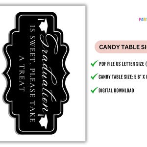 Graduation Candy Table Sign, Graduation Candy Label, Graduation Candy ...