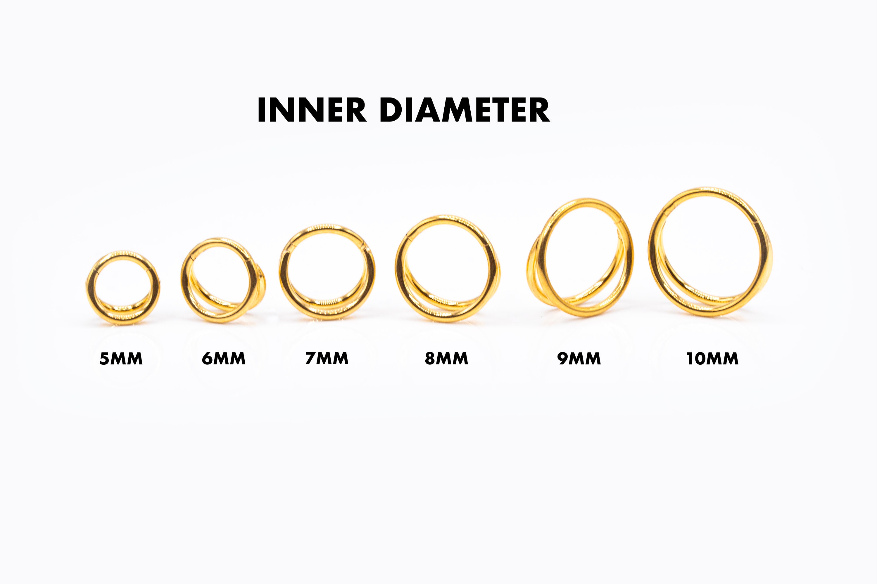 16G/18G/20G 5mm-10mm Double Ring Clicker Hoop Cartilage Earrings Helix ...