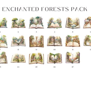 101 PNG Watercolor Fantasy Books Clipart Bundle, Open Book Clip Art ...