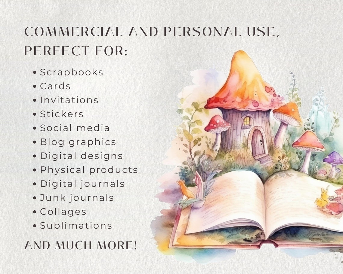 22 PNG Watercolor Fantasy Books Clipart Bundle. Open Book Clip Art ...