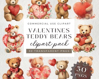 Kawaii Cute Valentines Bear PNG Bundle - Etsy
