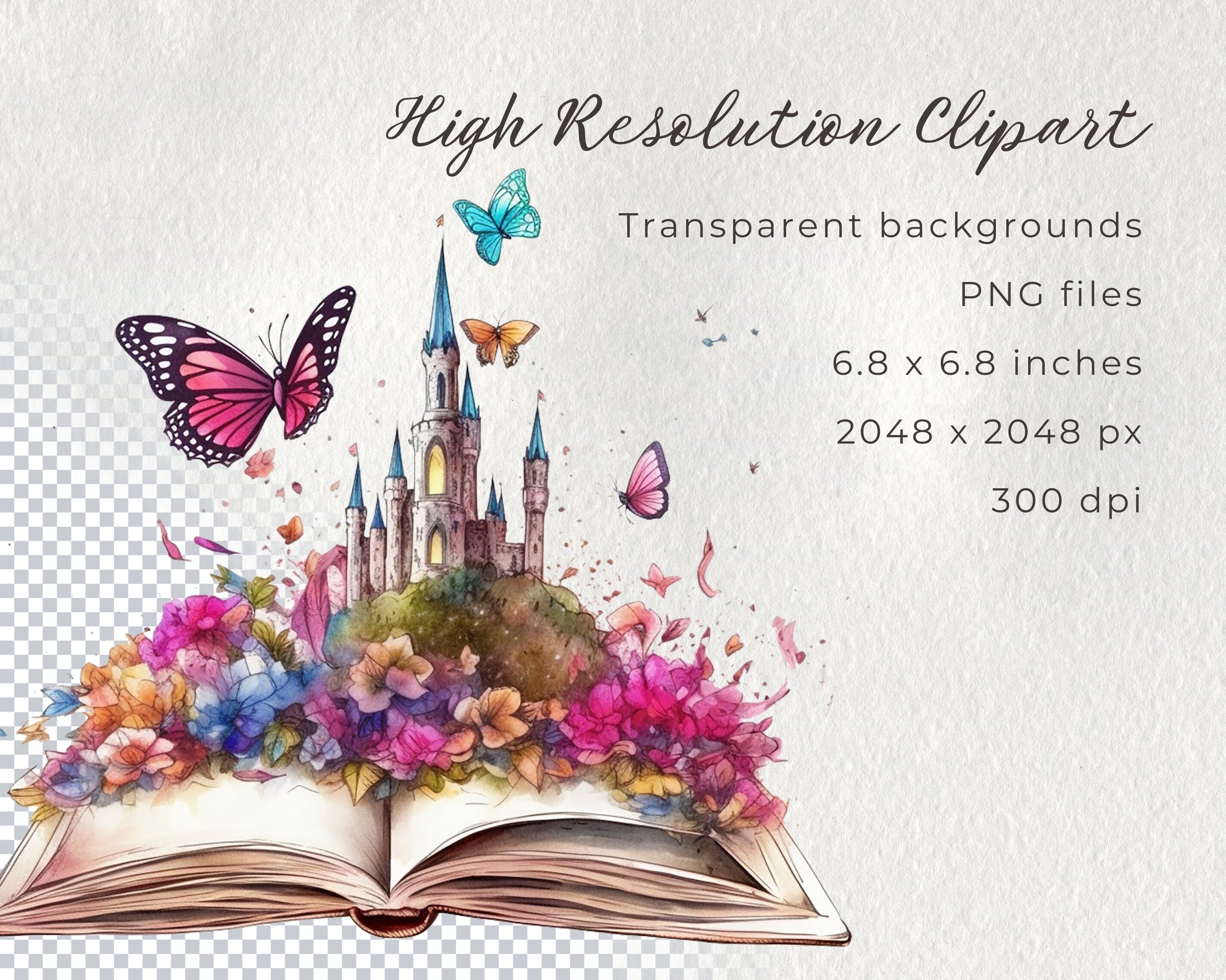 101 PNG Watercolor Fantasy Books Clipart Bundle Open Book - Etsy