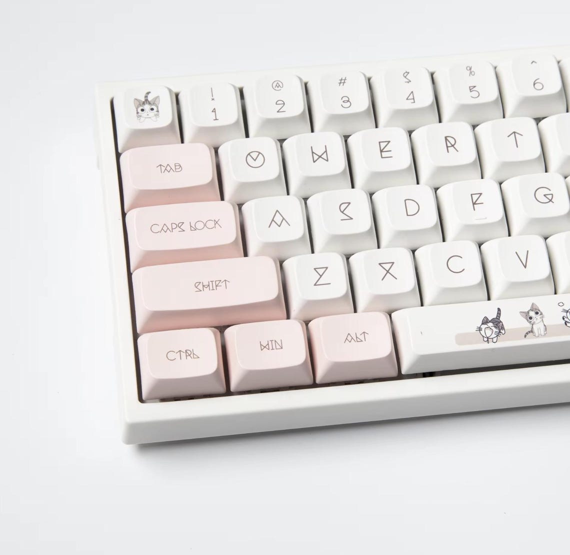 GMK Key Cap Pbt Dye Sub XDA Profile 136 Keys GMK Chis Cat Keycaps Pink ...