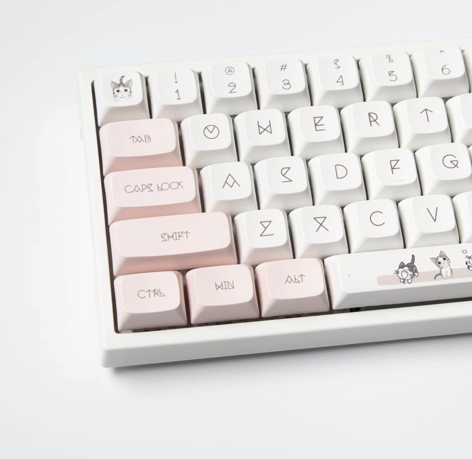 GMK Key Cap Pbt Dye Sub XDA Profile 136 Keys GMK Chis Cat Keycaps Pink ...