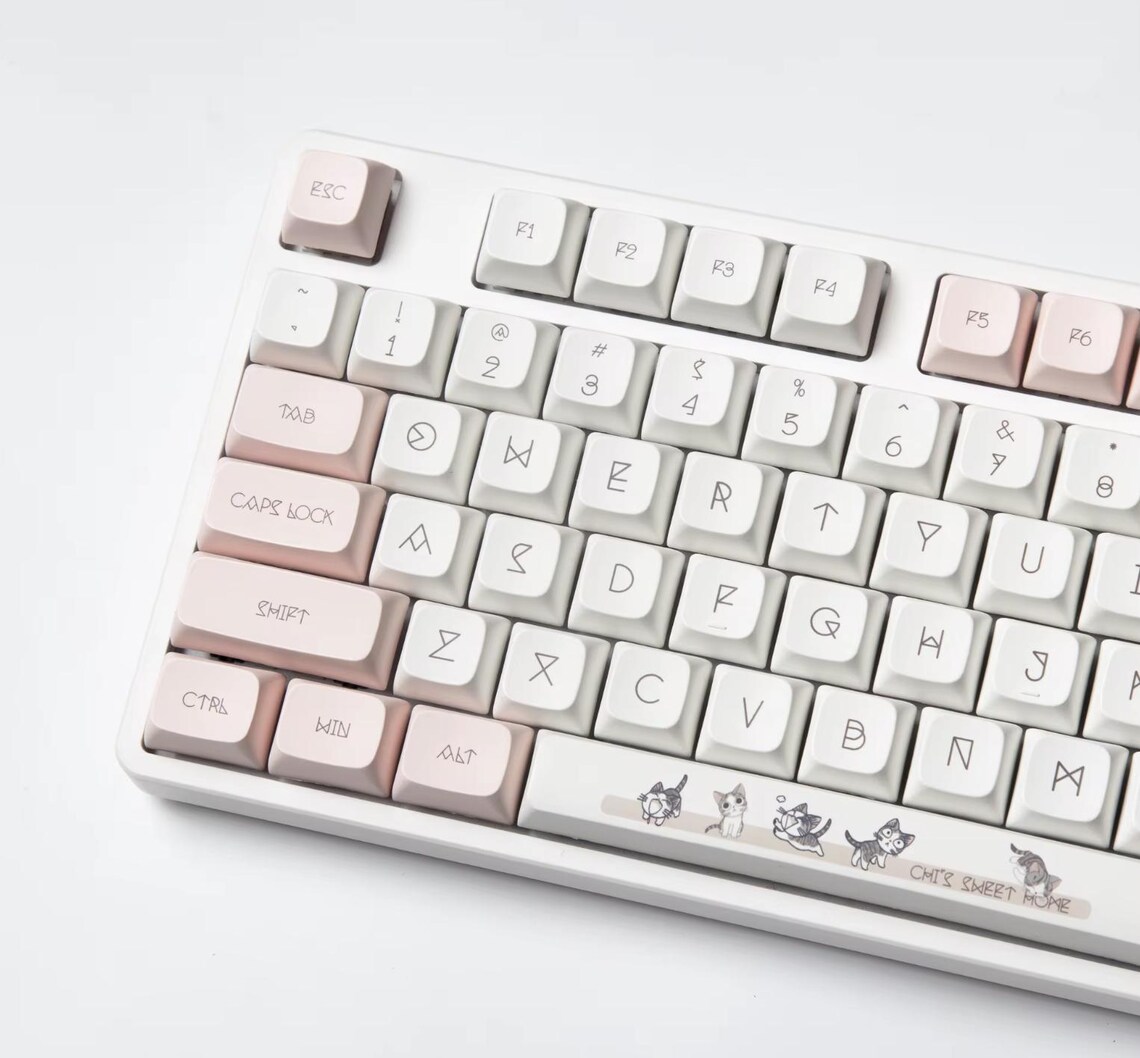 GMK Key Cap Pbt Dye Sub XDA Profile 136 Keys GMK Chis Cat Keycaps Pink ...
