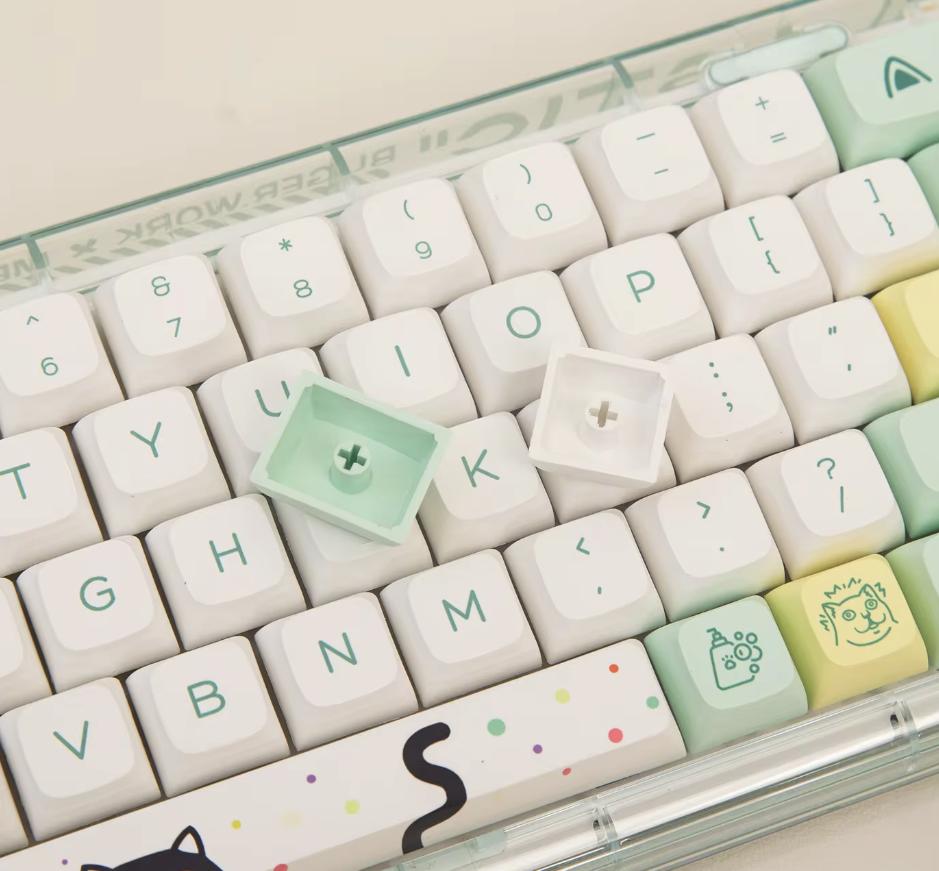 131 Keys Weird Cat Theme Sublimation PBT Keycaps Custom XDA Profile ...
