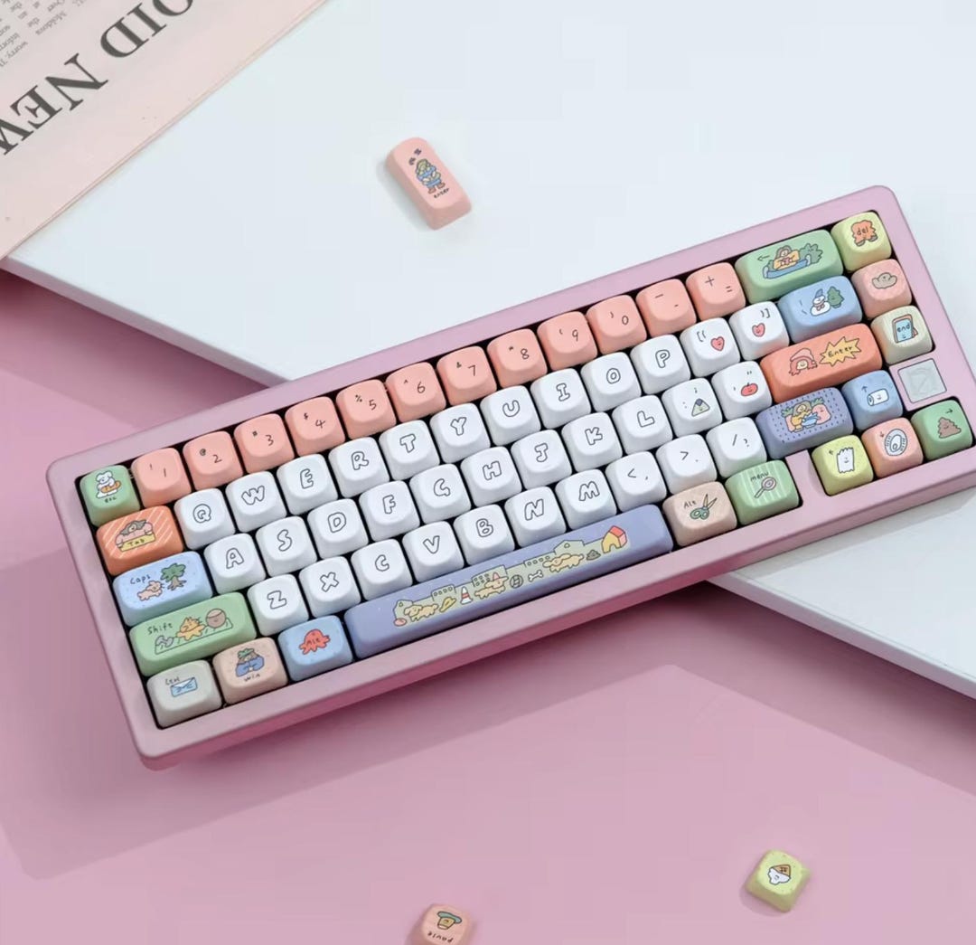 MOA 129 Key Smiley Face Pbt Keycap MOA Profile Five-sided Sublimation ...