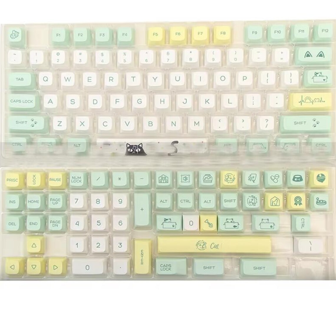 131 Keys Weird Cat Theme Sublimation PBT Keycaps Custom XDA Profile ...