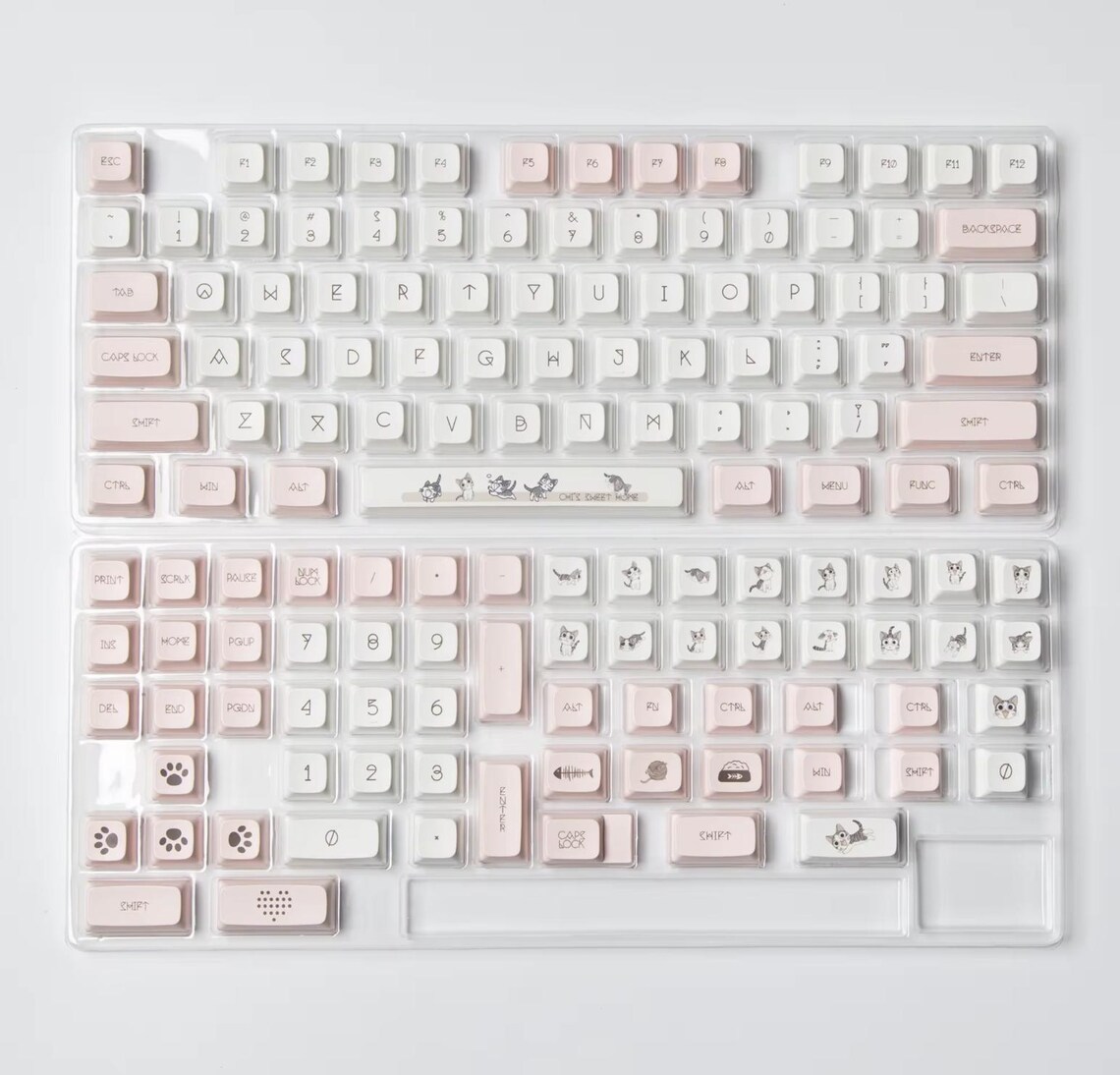 GMK Key Cap Pbt Dye Sub XDA Profile 136 Keys GMK Chis Cat Keycaps Pink ...