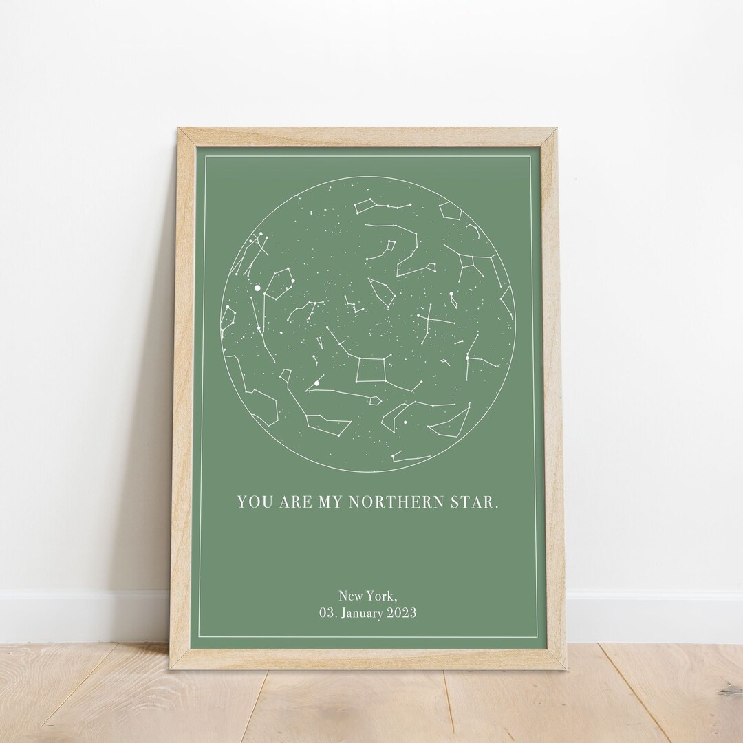 Digital Download Star Map Printable Custom Sky Map for Download ...