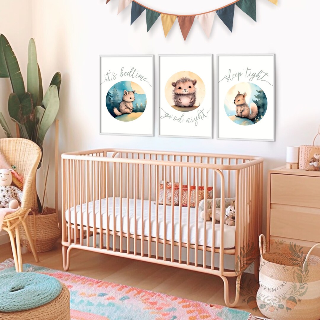 Boho Bedtime Wall Art for Nursery Decor Digital Download Boho Art Print ...