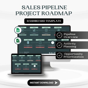 Sales Pipeline Project Roadmap Template: Google Sheet & Excel (digital ...