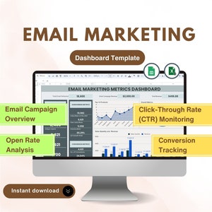 Email Marketing Dashboard Template, Email Marketing Campaign Overview ...