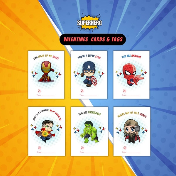Superhero Valentine - Etsy