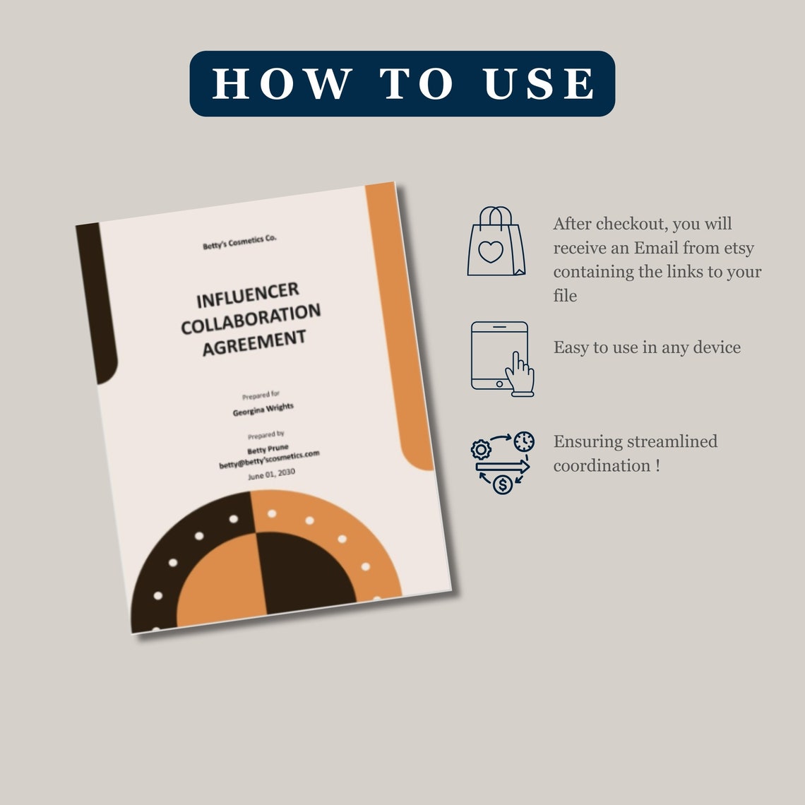 Influencer Agreement Template for Successful Collaboration, Editable ...