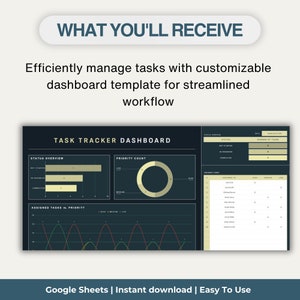 Task Tracker Dashboard Excel Template, Action Priority Matrix, Progress ...