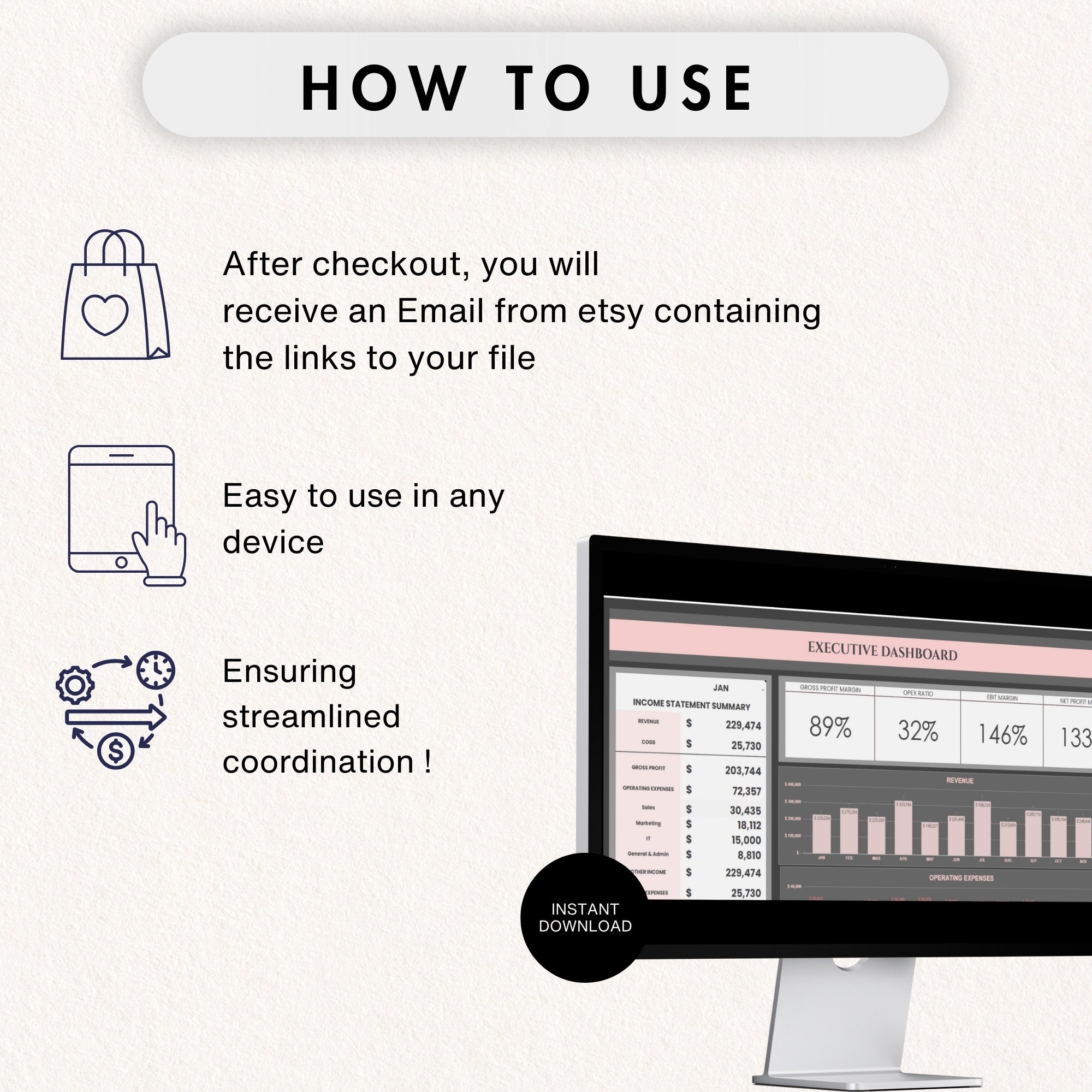 Editable Executive Dashboard Template Excel, Executive Functioning ...