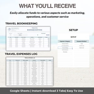 Easy Bookkeeping Travel Spreadsheet Template for Travel Agency ...